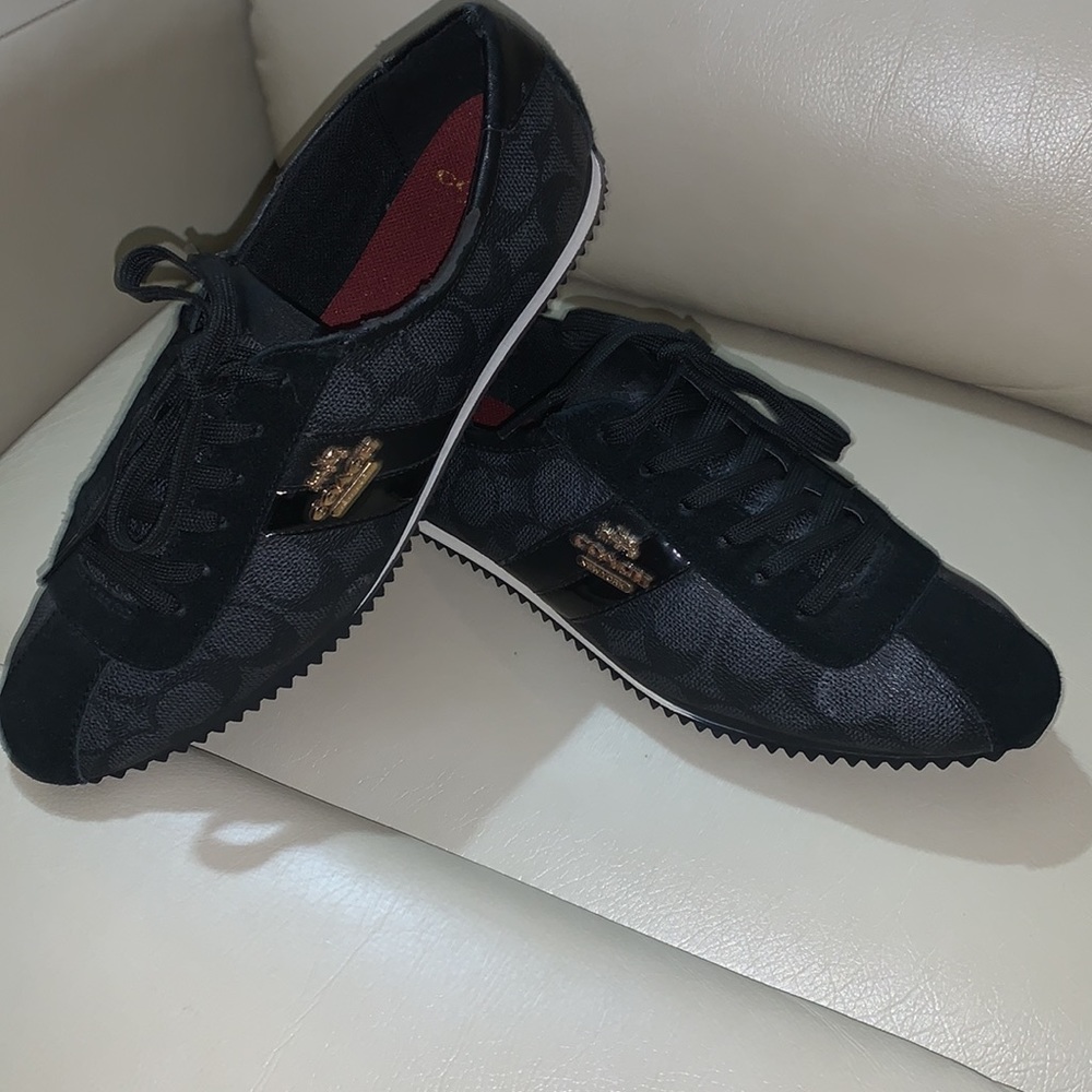 Coach Ivy Logo Pebbled Sneakers Size 7.5b Only Worn O… - Gem